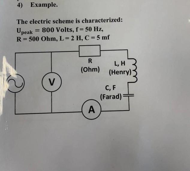 Solved 4) Example. The electric scheme is characterized: | Chegg.com