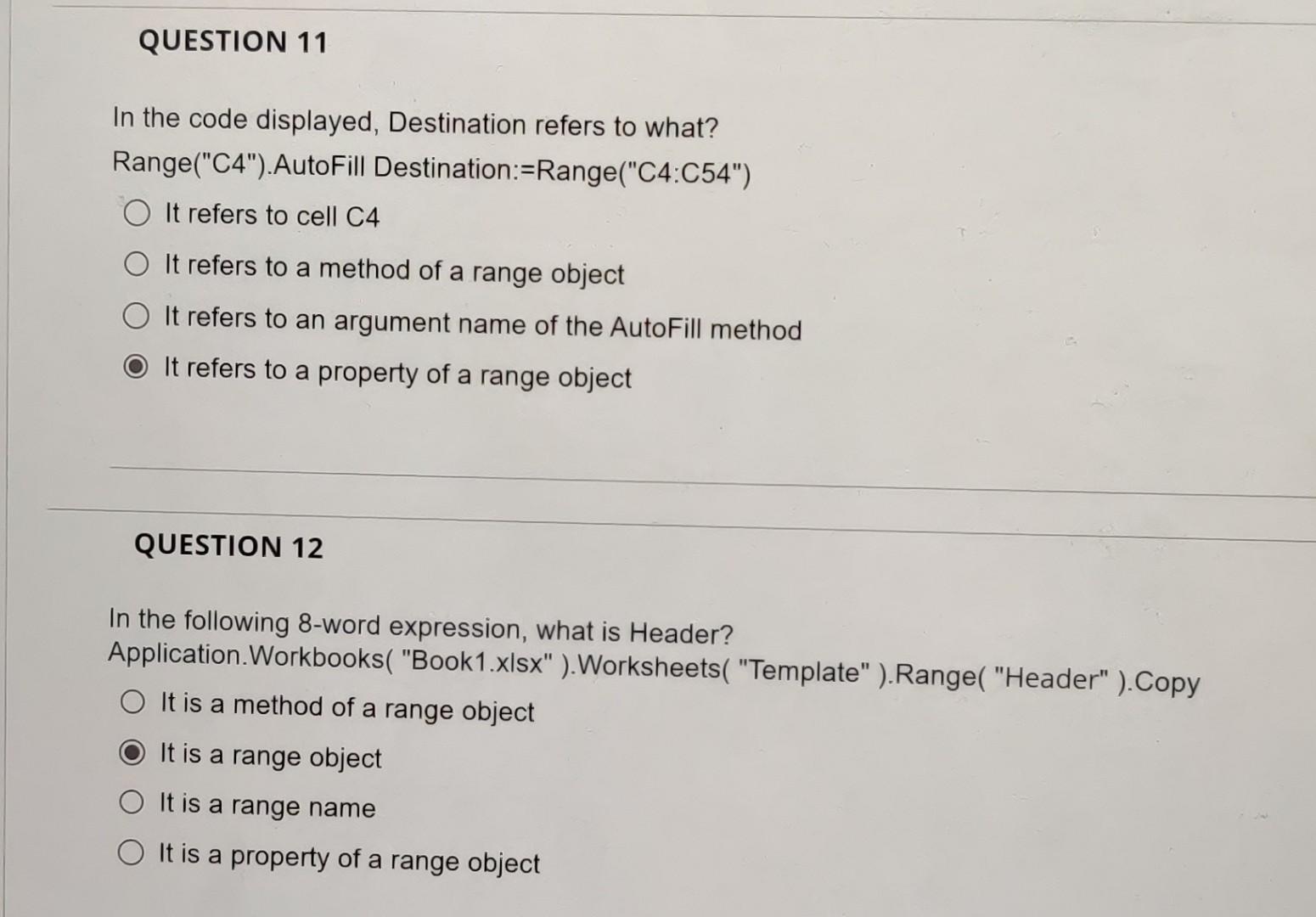 Solved Range("C4").AutoFill Destination:=Range("C4:C54") It | Chegg.com