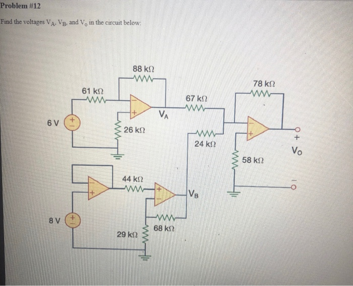 Solved Find the voltages Va, Vb, and Vo in the circuit | Chegg.com