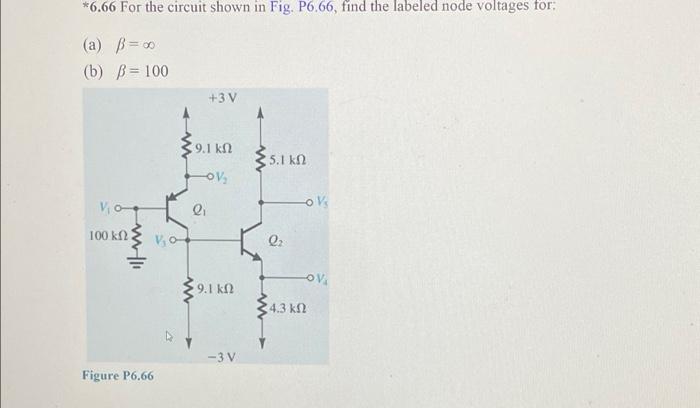 Solved *6.66 For the circuit shown in Fig. P6.66, find the | Chegg.com