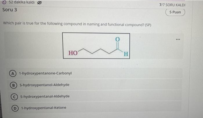 Solved Which pair is true for the following compound in | Chegg.com