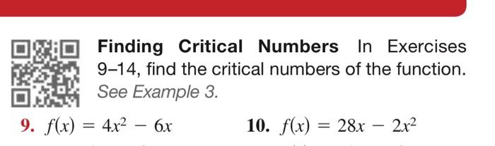 Solved Finding Critical Numbers In Exercises 9-14, find the | Chegg.com Solved Finding Critical Numbers In Exercises 9-14, find the | Chegg.com