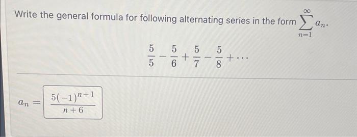 Solved Write the general formula for following alternating | Chegg.com