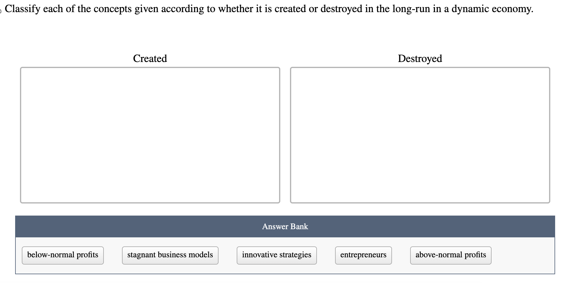 Solved Classify each of the concepts given according to | Chegg.com