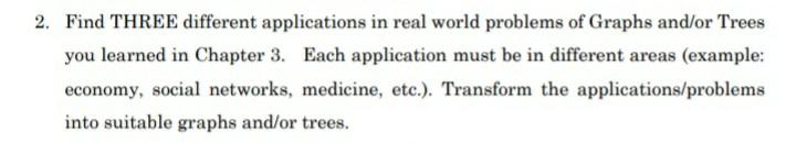 Solved 2. Find THREE different applications in real world | Chegg.com