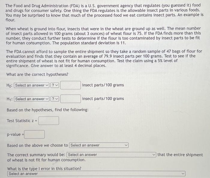 Solved The Food and Drug Administration (FDA) is a U.S. | Chegg.com