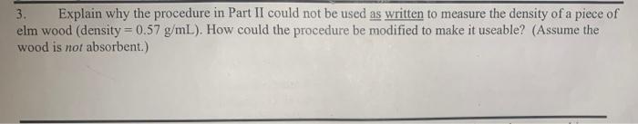 Solved 30 PART II. DENSITY OF A RUBBER STOPPER. A B Mass of | Chegg.com