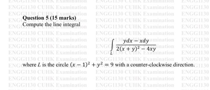 Solved ENGC1130 CUHK Examination ENGG1130 CUHK Examination | Chegg.com