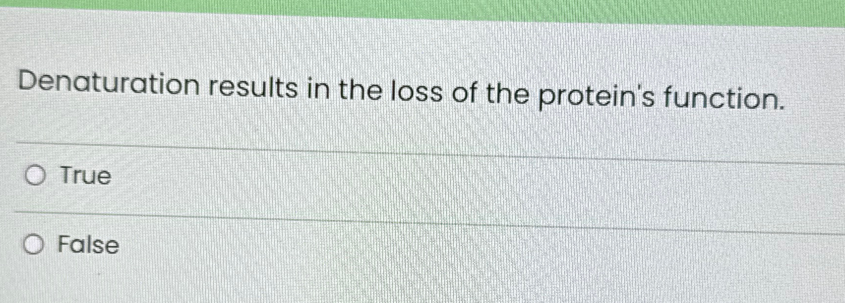 Solved Denaturation results in the loss of the protein's | Chegg.com