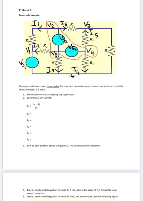 Solved Problem 3: Supernode example: Ib V2 *WW hlut un WW R | Chegg.com