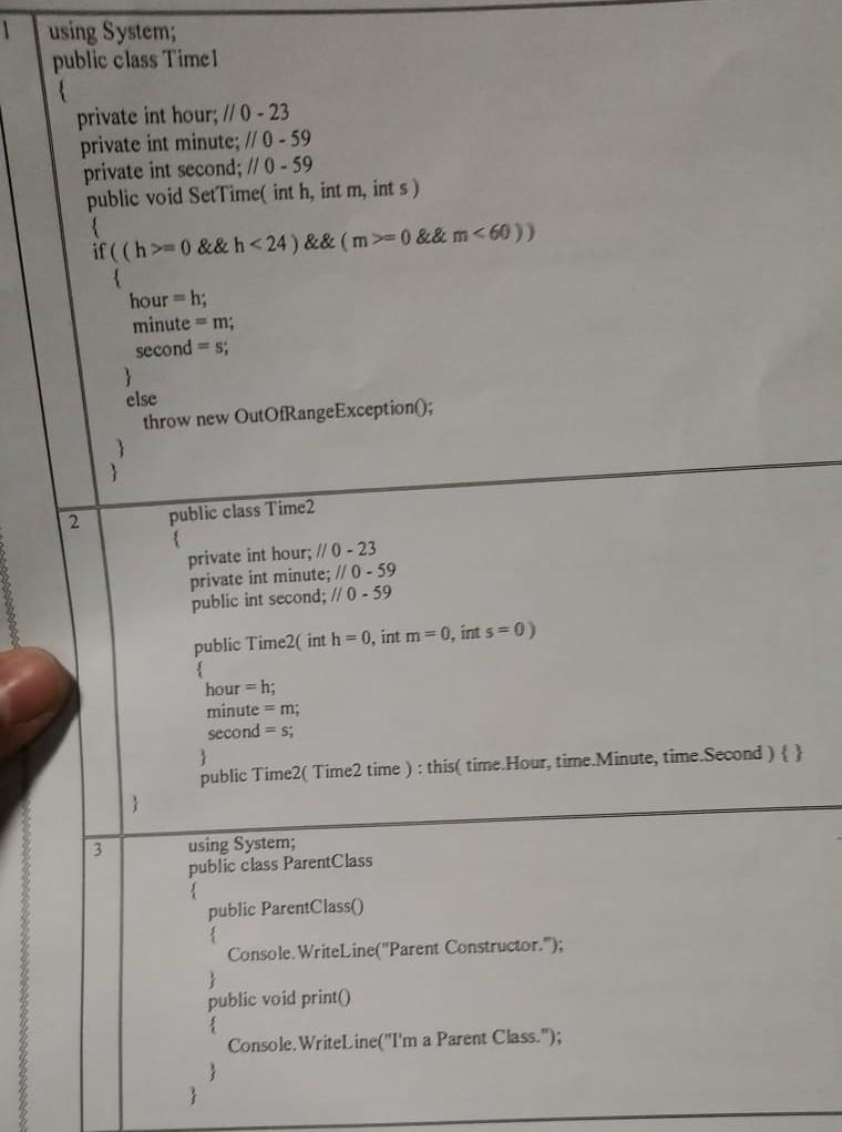 Solved using System; public class Timel \{ private int hour; | Chegg.com
