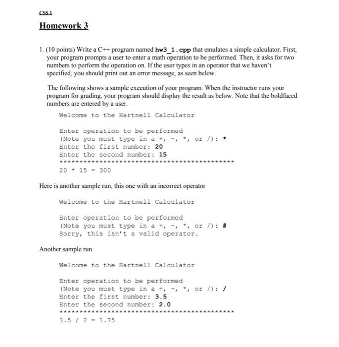 Solved 1. (10 points) Write a C++ program named hw3_1.cpp | Chegg.com Solved 1. (10 points) Write a C++ program named hw3_1.cpp | Chegg.com