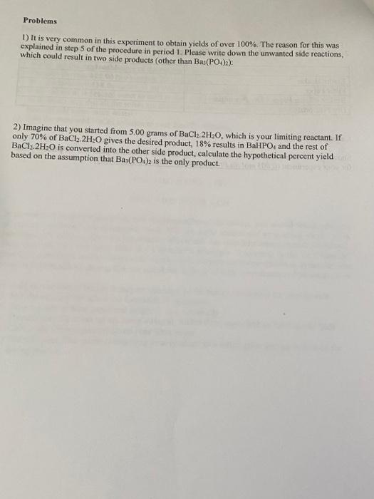 Solved Experiment 4: Limiting Reactants, Theoretical Yield, | Chegg.com