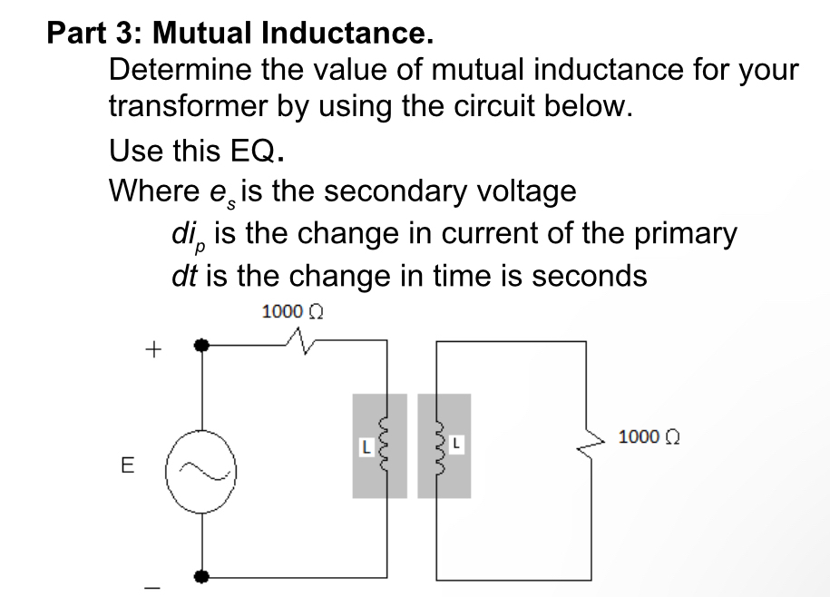 Solved Part 3: Mutual Inductance.Determine the value of | Chegg.com