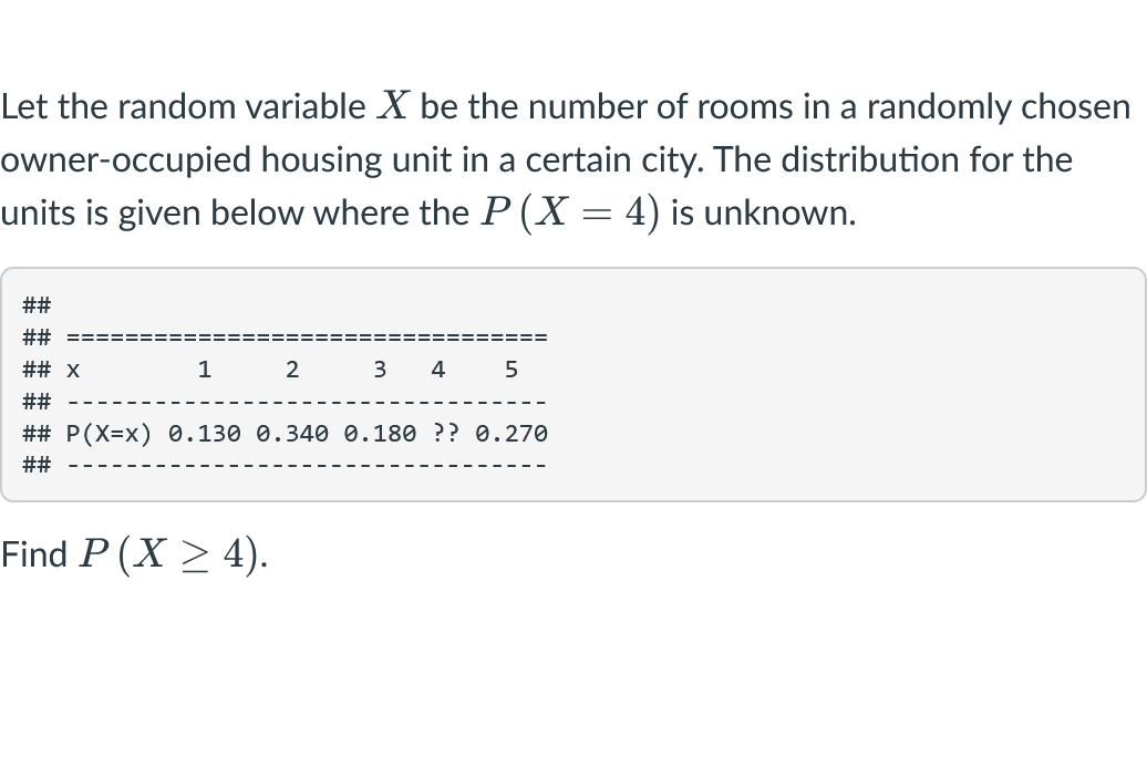 Solved Let the random variable x be the number of rooms in a | Chegg.com