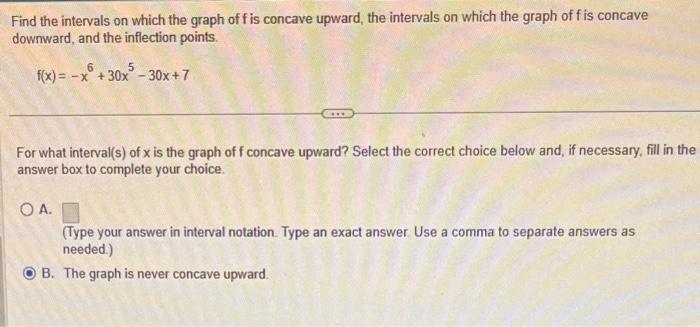 Solved Find the intervals on which the graph of f is concave | Chegg.com
