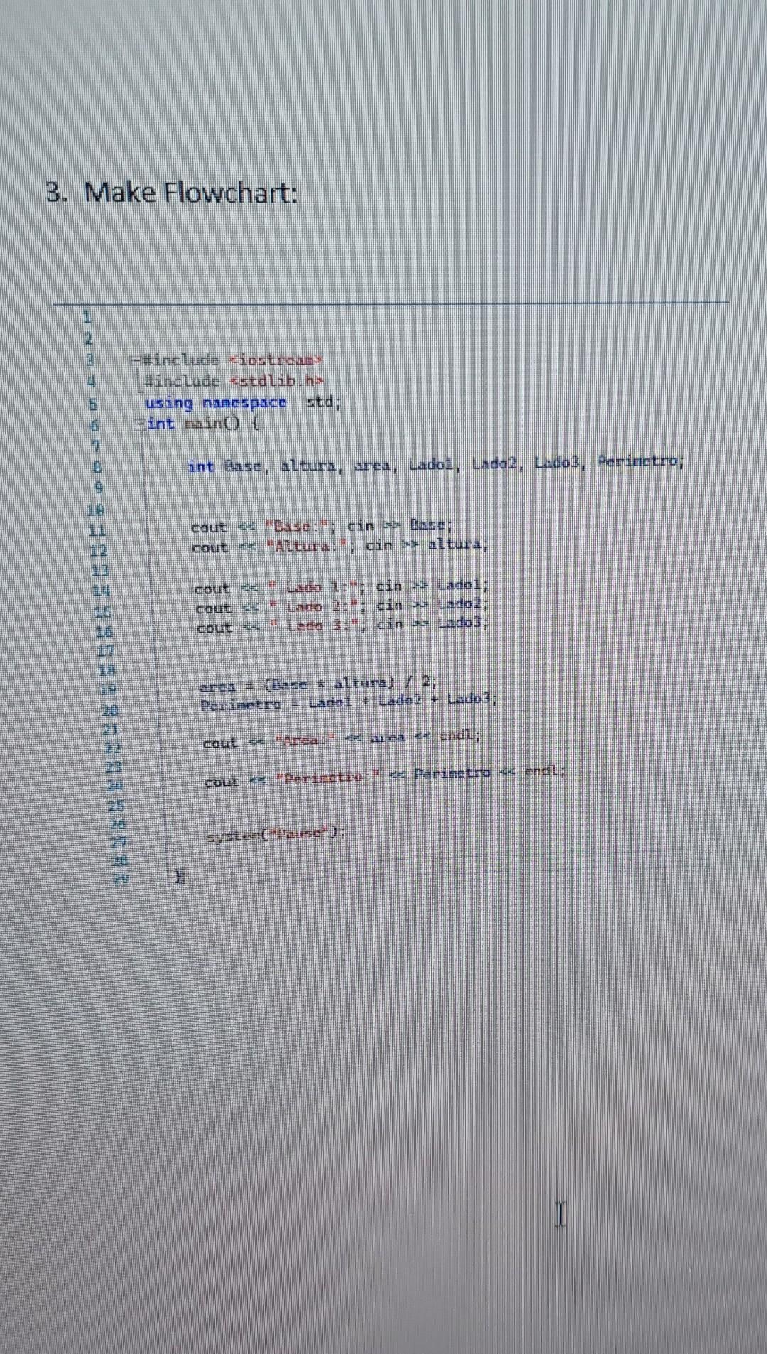 Solved Make Flowchart: Ana #include using nanespace std; | Chegg.com