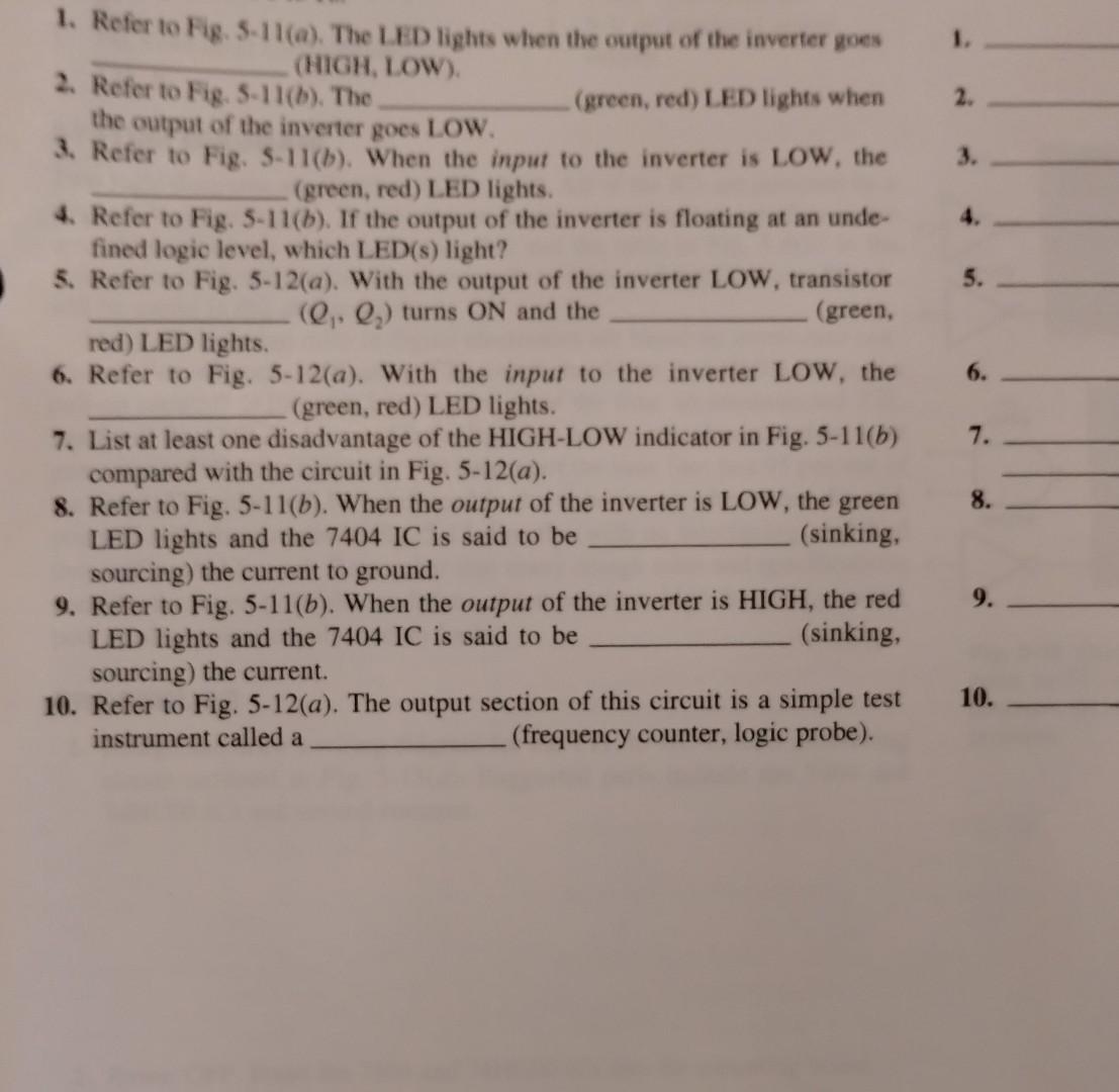 Solved Fig. 5-11 Interfacing LEDs to standard TTL. (a) | Chegg.com