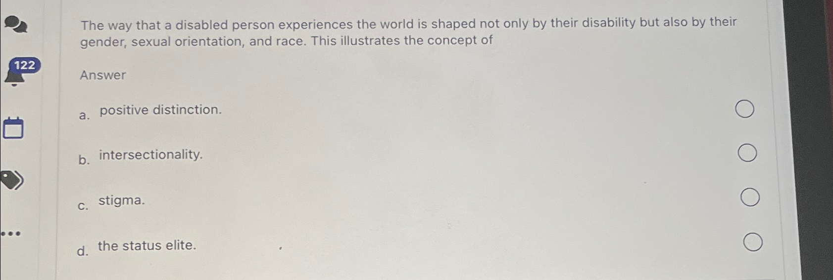 Solved The way that a disabled person experiences the world | Chegg.com