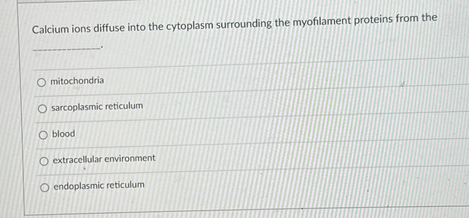Solved Calcium ions diffuse into the cytoplasm surrounding | Chegg.com