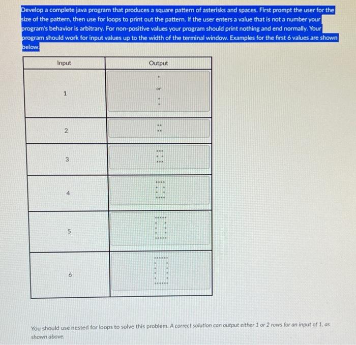 Solved Develop a complete java program that produces a | Chegg.com