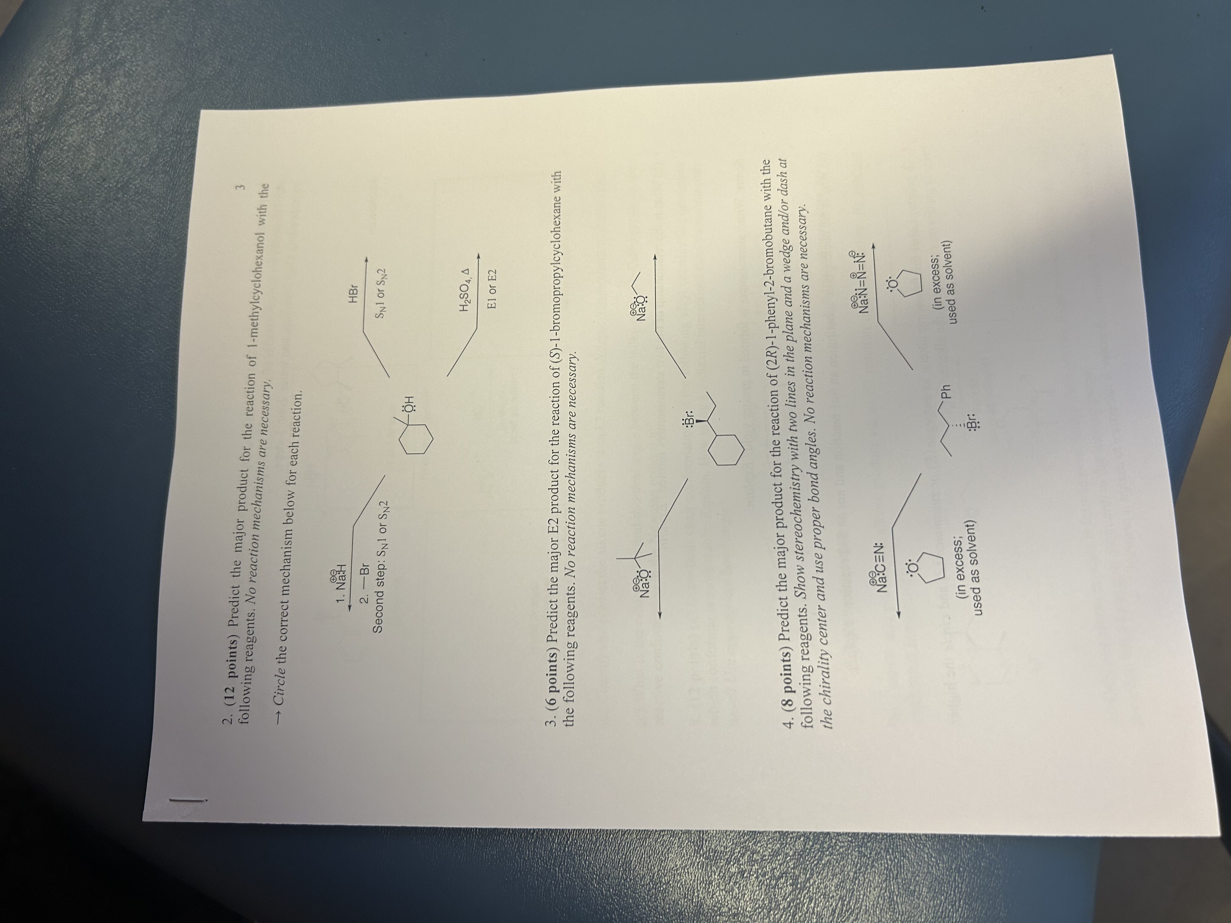Solved 32. (12 ﻿points) ﻿Predict the major product for the | Chegg.com