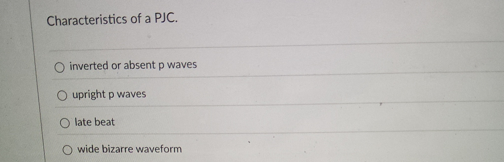 Solved Characteristics of a PJC.inverted or absent p | Chegg.com
