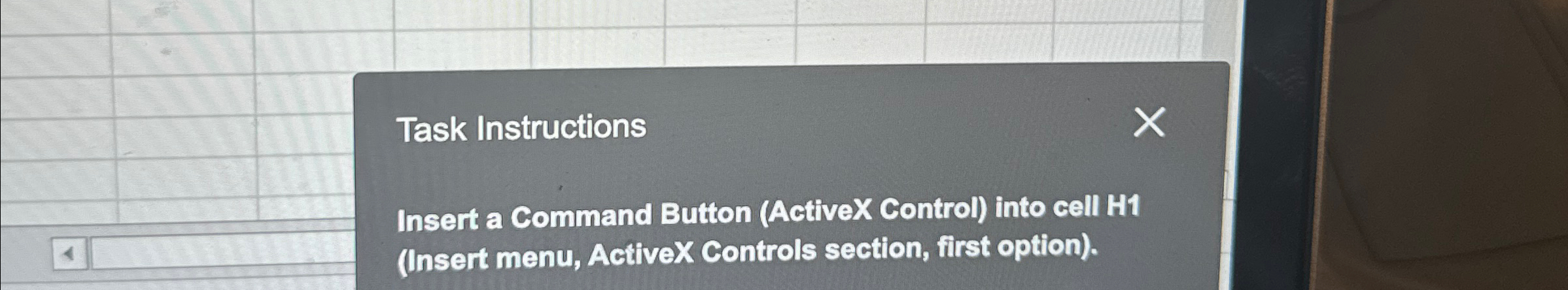 Solved Task InstructionsInsert a Command Button (ActiveX | Chegg.com