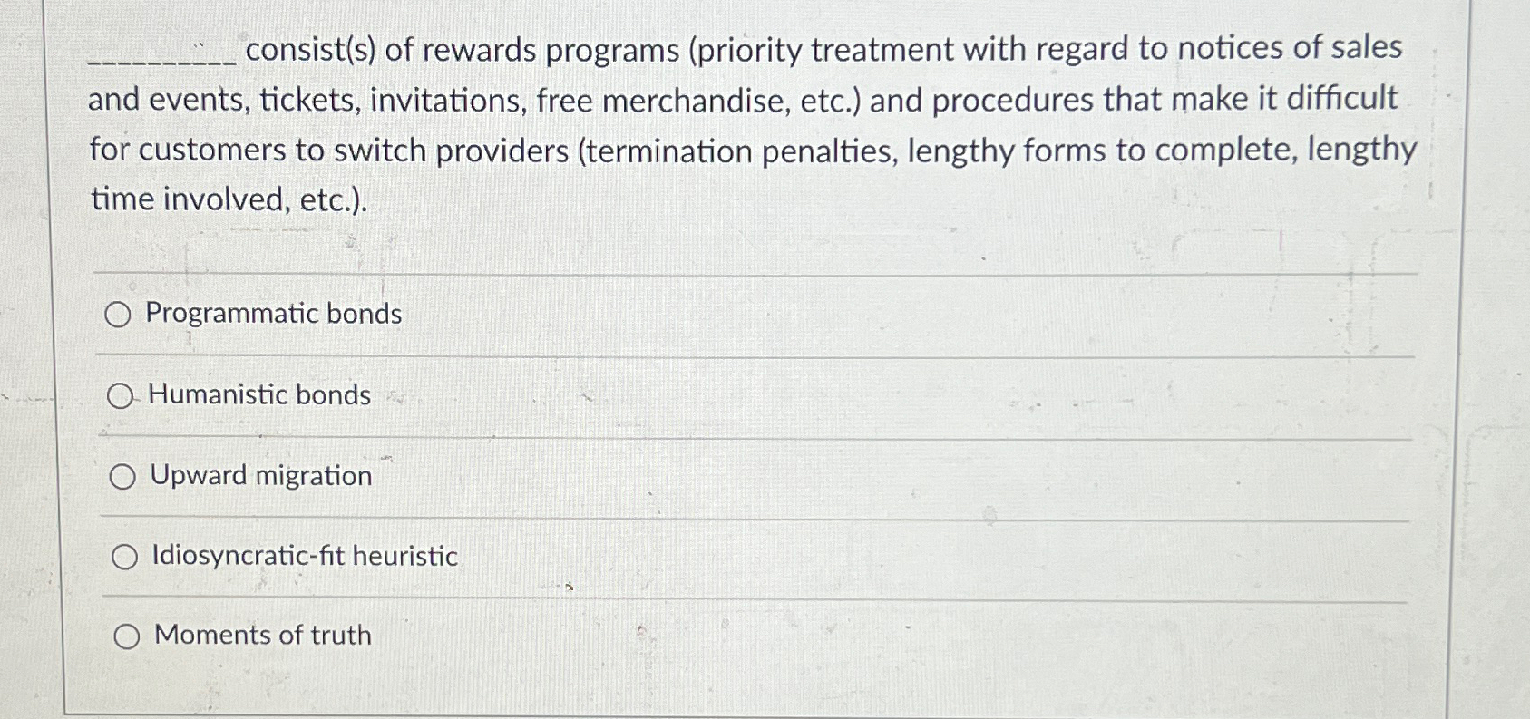 Solved consist(s) ﻿of rewards programs (priority treatment | Chegg.com