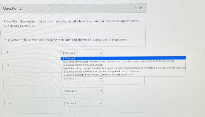 Solved Place the following in order of occurrence to | Chegg.com