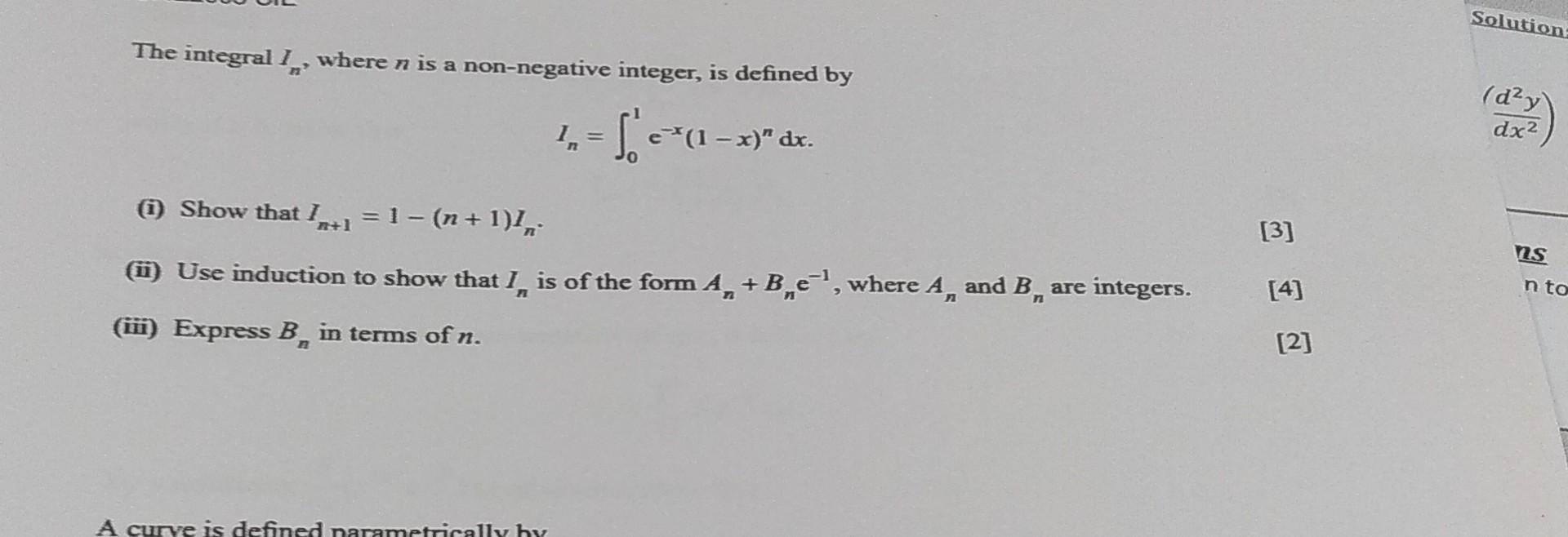 Solved Solution The integral 1, where n is a non-negative | Chegg.com
