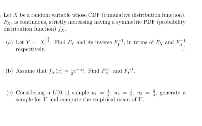 Solved Let X be a random variable whose CDF (cumulative | Chegg.com