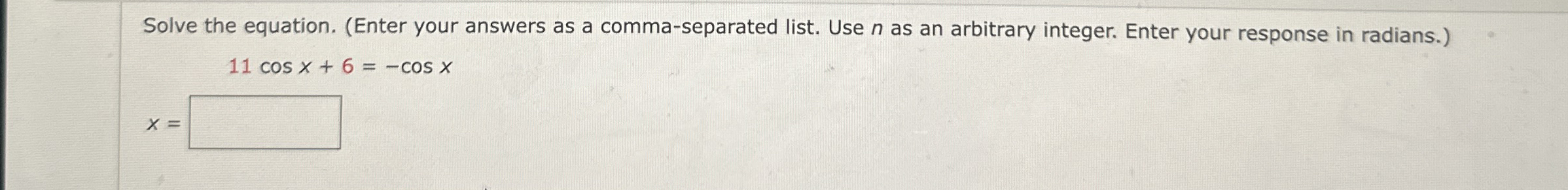Solved Solve the equation. (Enter your answers as a | Chegg.com