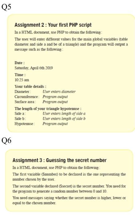 Solved Q5 Assignment 2 Your First Php Script In A Html 