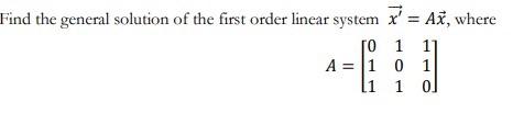 Solved Find the general solution of the first order linear | Chegg.com