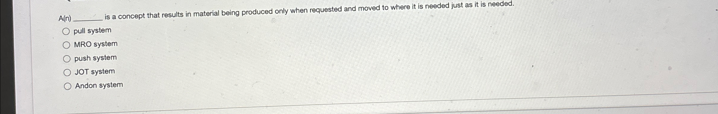 Solved A(n). ﻿is a concept that results in material being | Chegg.com