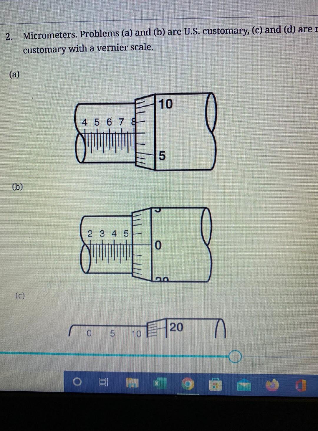 Solved 2. Micrometers. Problems (a) and (b) are U.S. | Chegg.com