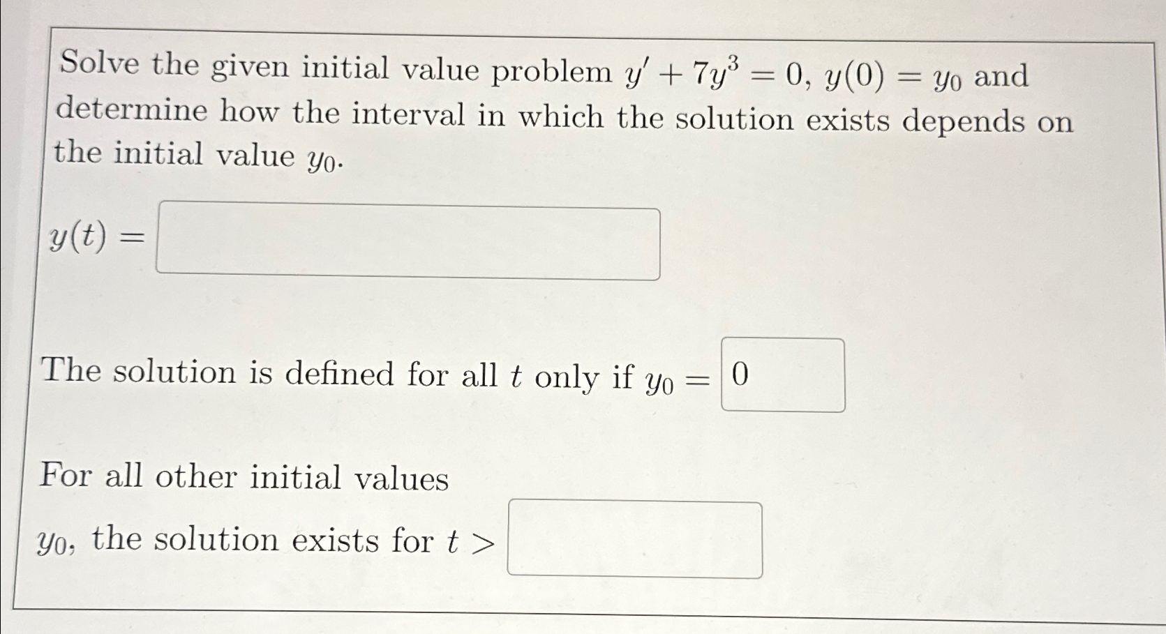 Solved Solve the given initial value problem | Chegg.com