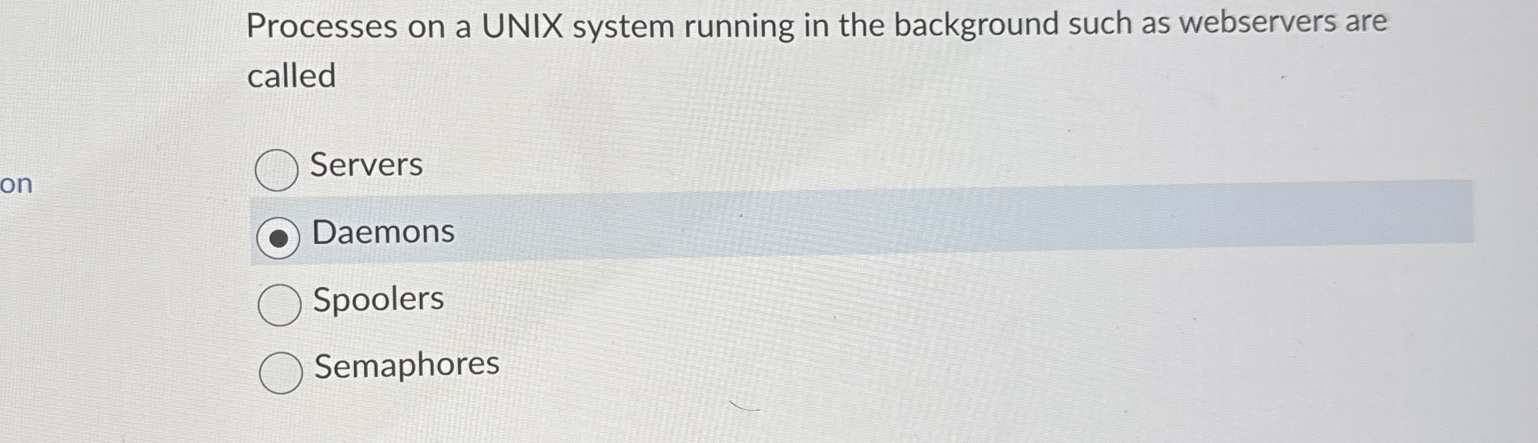 Solved Processes on a UNIX system running in the background | Chegg.com