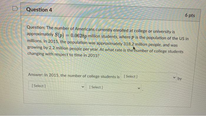 Solved D Question 4 6 pts Question: The number of Americans | Chegg.com Solved D Question 4 6 pts Question: The number of Americans | Chegg.com