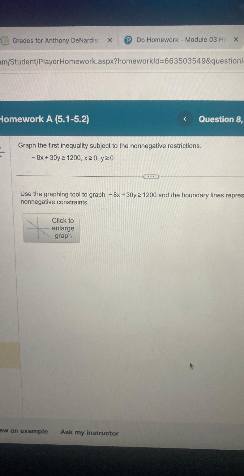 Solved Grades for Anthony DeNardis:Do Homework - ﻿Module | Chegg.com