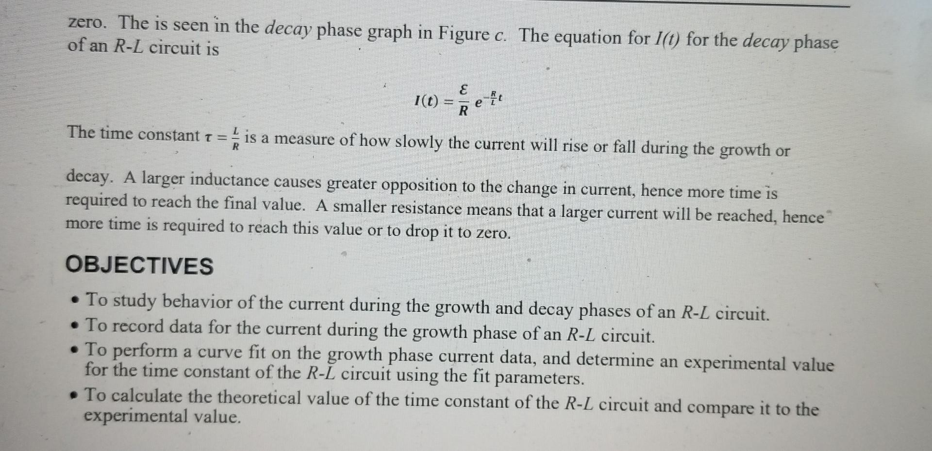 Solved R−L Circuits A circuit with resistance and | Chegg.com