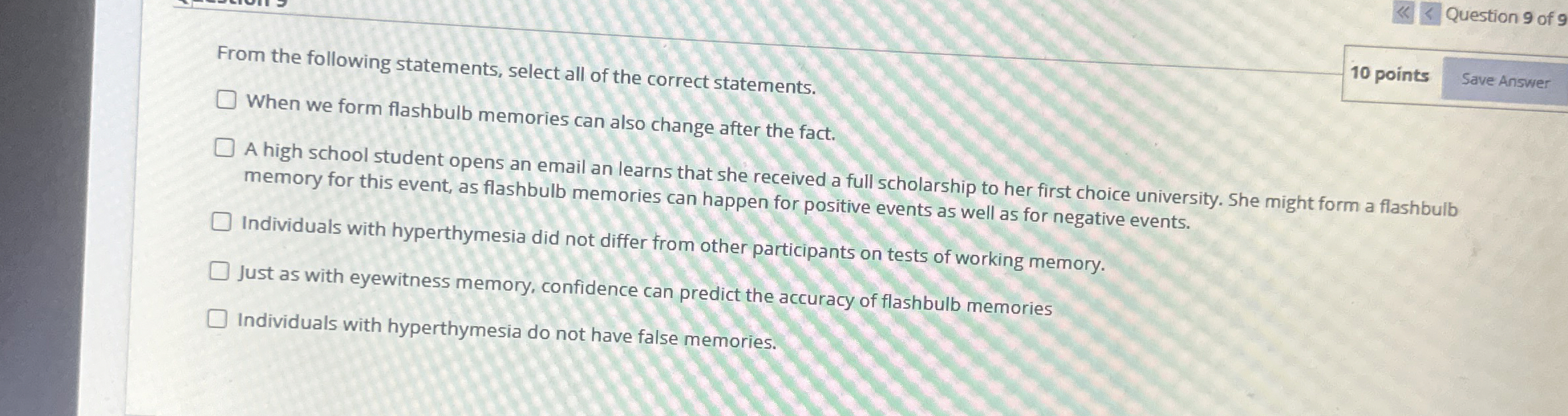 Solved Question 9 ﻿of 910 ﻿pointsFrom the following | Chegg.com