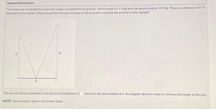Solved Applied Optimization Two poles are connected by a | Chegg.com