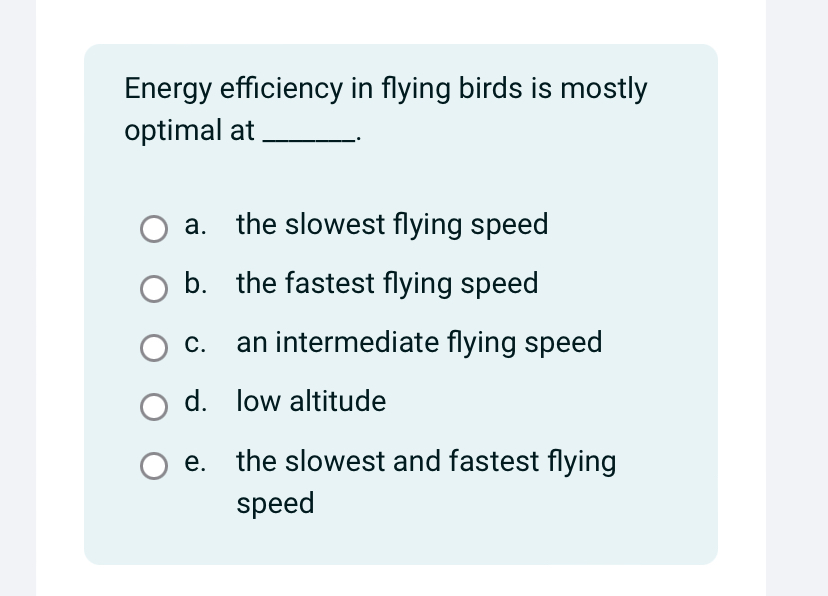 Solved Energy efficiency in flying birds is mostly optimal | Chegg.com
