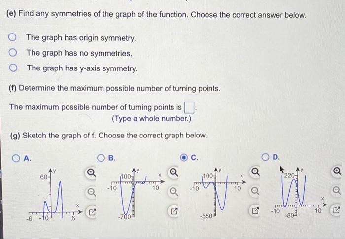 Solved For the given polynomial function f complete parts | Chegg.com