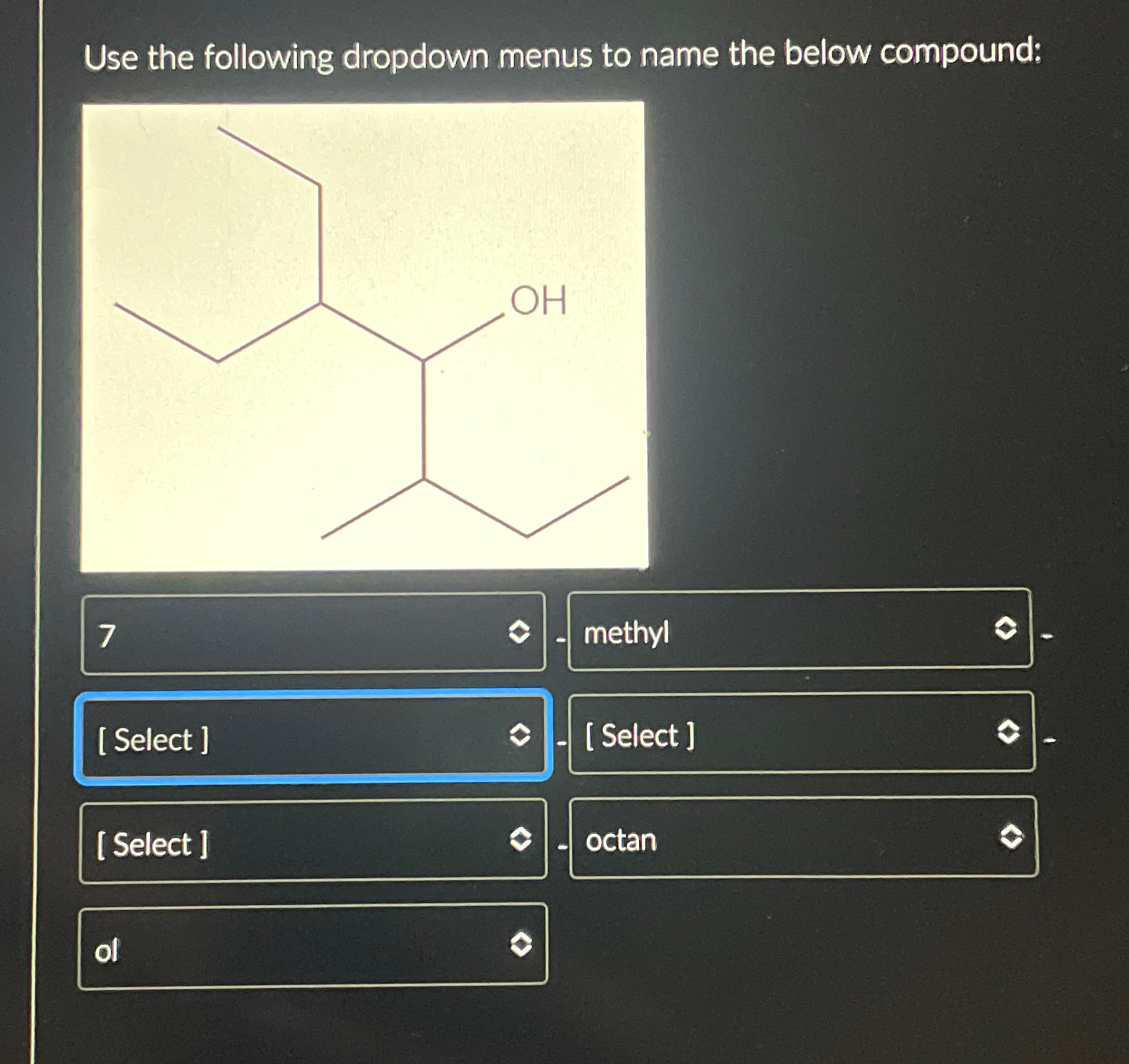 Solved Use the following dropdown menus to name the below | Chegg.com