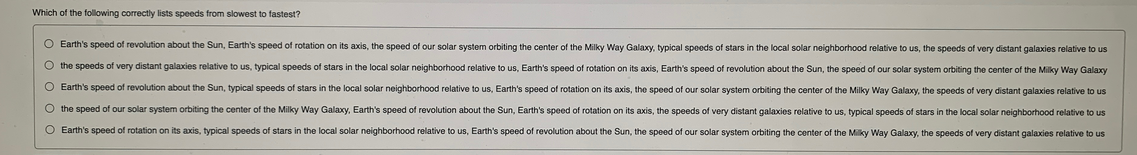 Solved Which of the following correctly lists speeds from | Chegg.com Solved Which of the following correctly lists speeds from | Chegg.com