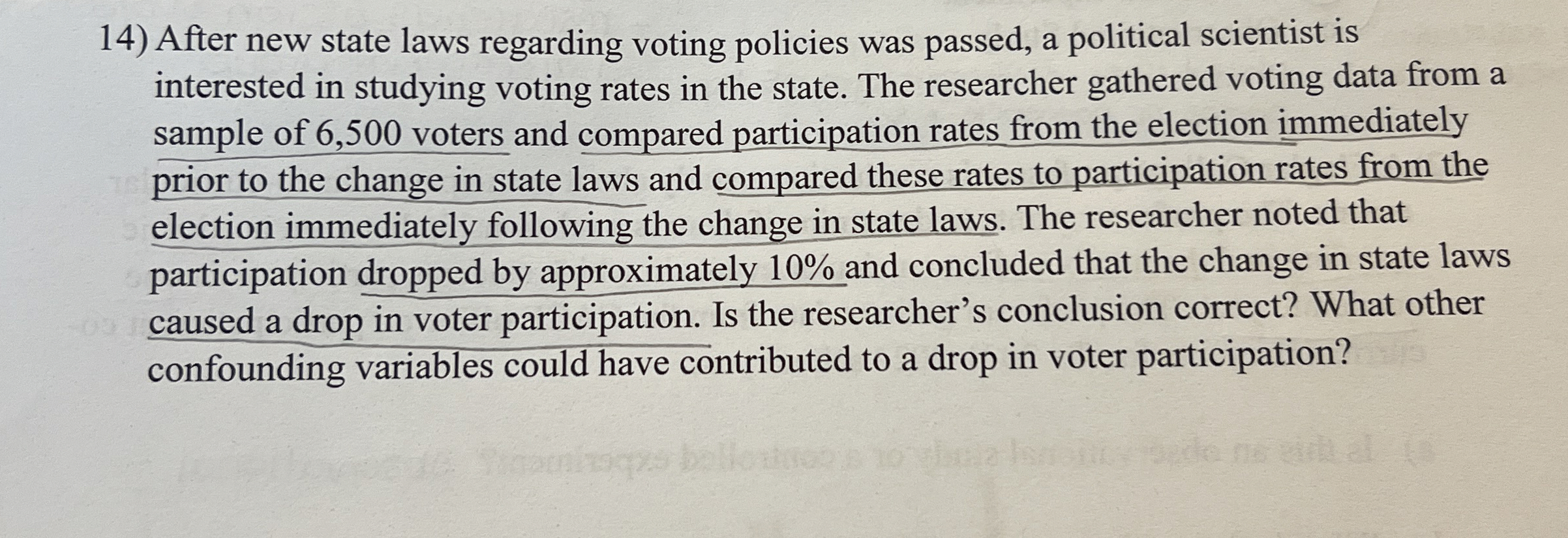 Solved After new state laws regarding voting policies was | Chegg.com