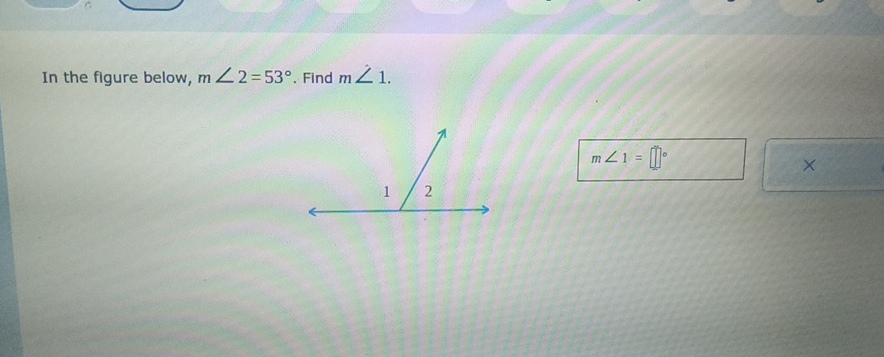 Solved In the figure below, m?2=53°. ﻿Find m?1. | Chegg.com